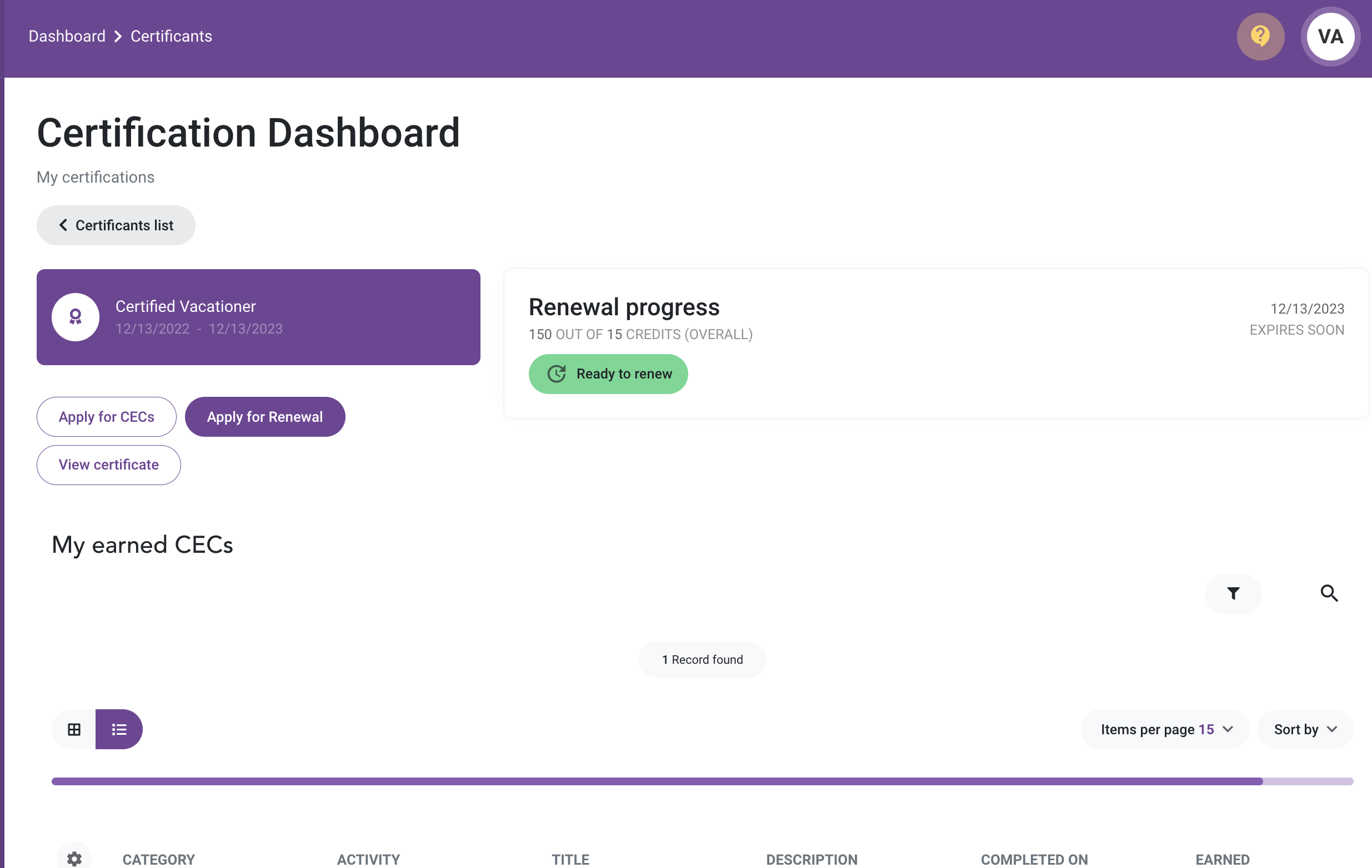 Applying to renew your certification